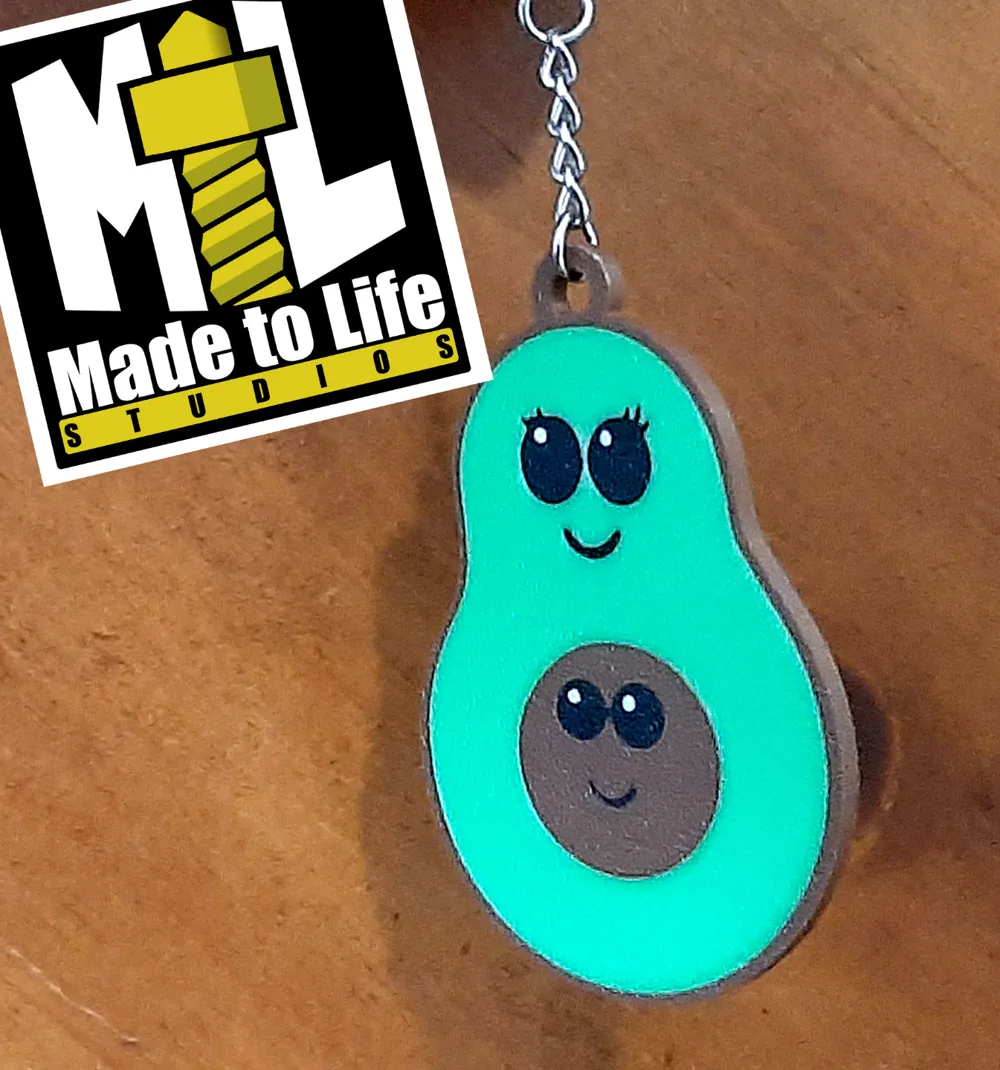 MULTI COLOR AVACADO AND PIT KEYCHAIN by Made to Life Studios - MakerWorld