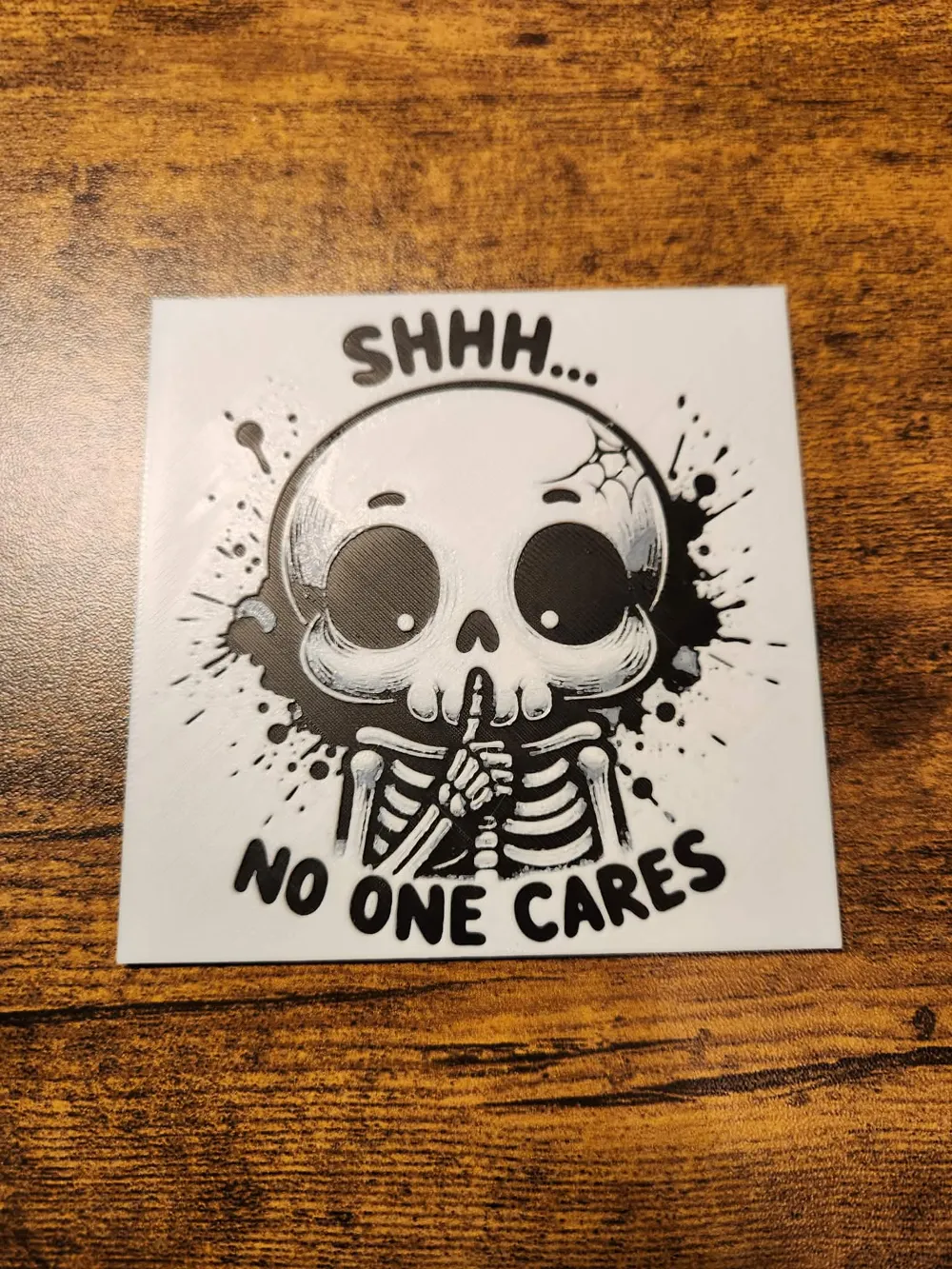 Coaster - Hueforge - No one cares - Free 3D Print Model - MakerWorld