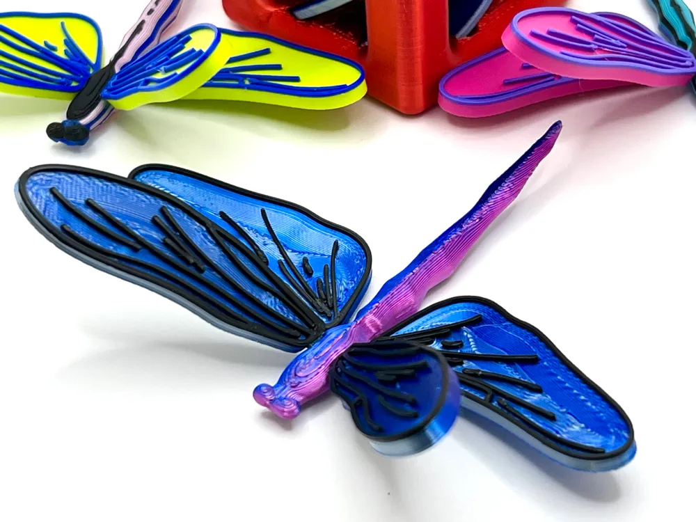 Colorful Dragonfly by PrintingPopPop MakerWorld: Download Free 3D Models