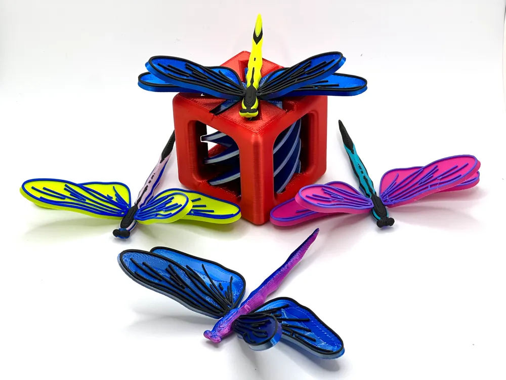 Colorful Dragonfly - Free 3D Print Model - MakerWorld