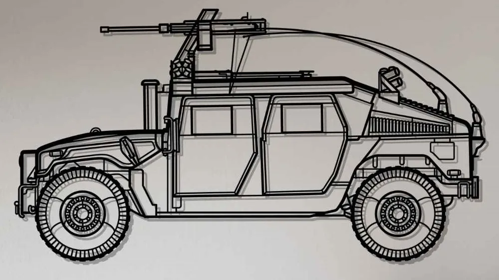 Hummer H1 Humvee silhouette by ATTV85 - MakerWorld