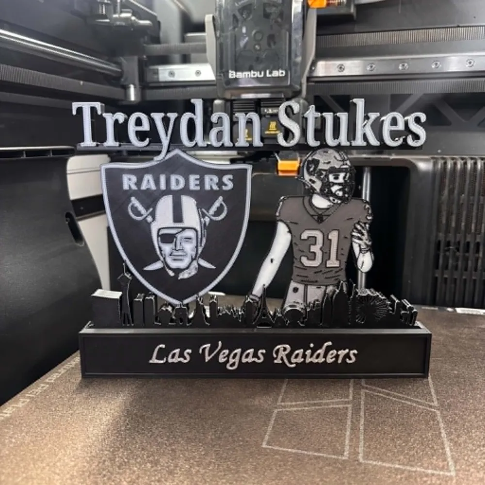 NFL - Las Vegas Raiders Treydan Stukes display - Free 3D Print Model ...
