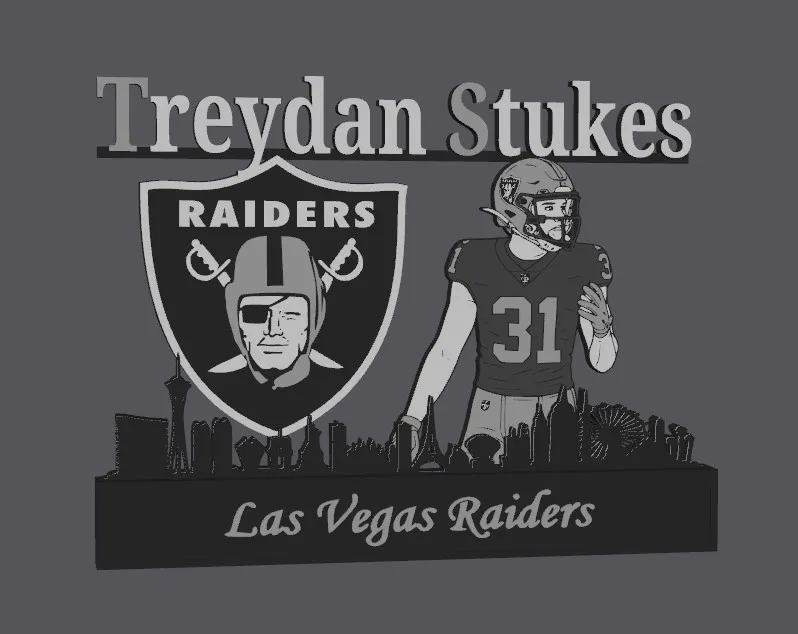 NFL - Las Vegas Raiders Treydan Stukes display - Free 3D Print Model ...