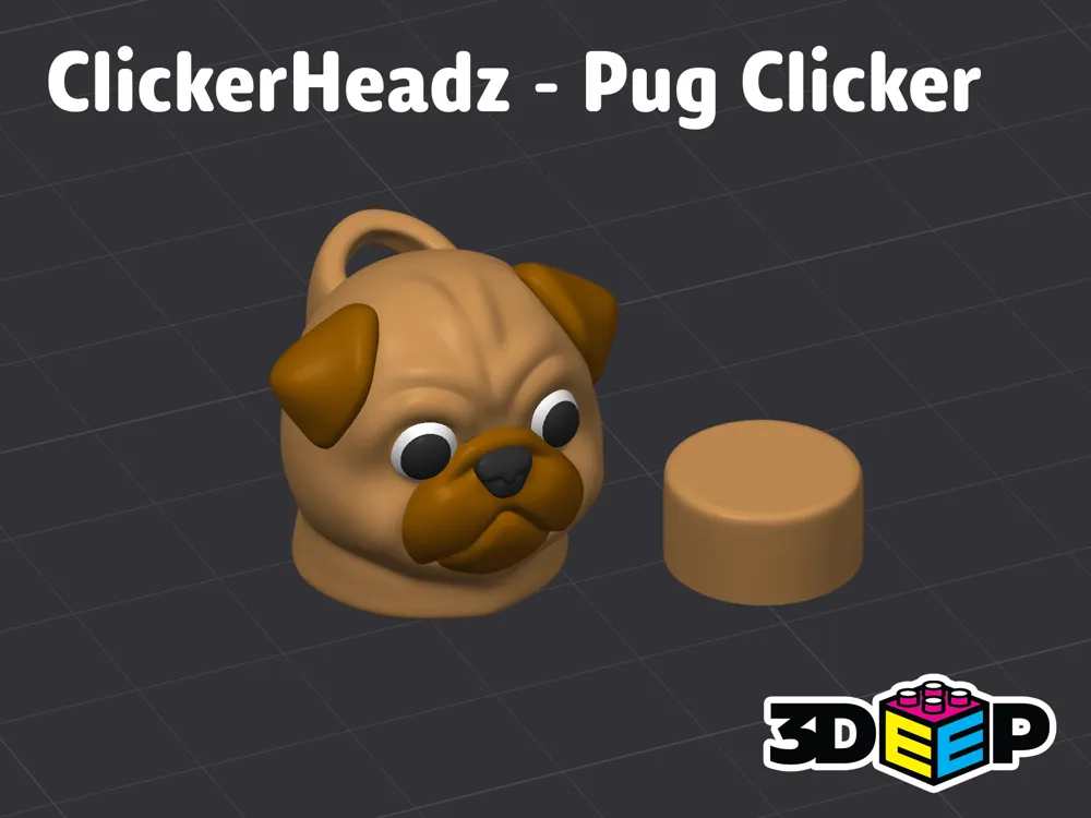 ClickerHeadz - Pug Keyboard Clicker & Keychain by 3DeepDesigns ...