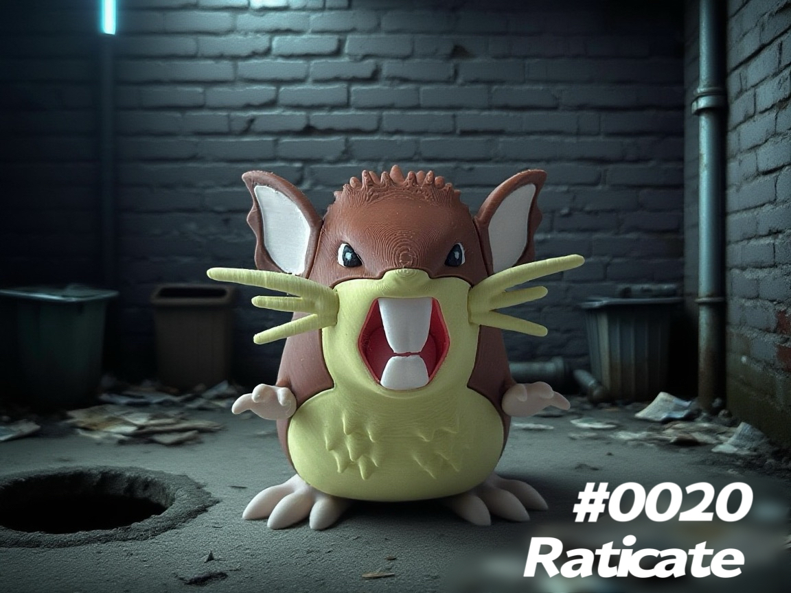 Raticate Pokémon 0020 Raticate Impresión a color por JL3Dprint ...