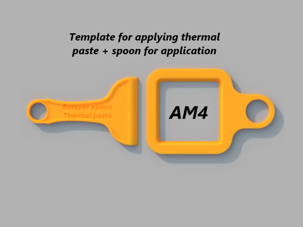 Template for applying thermal paste + spoon - Free 3D Print Model ...