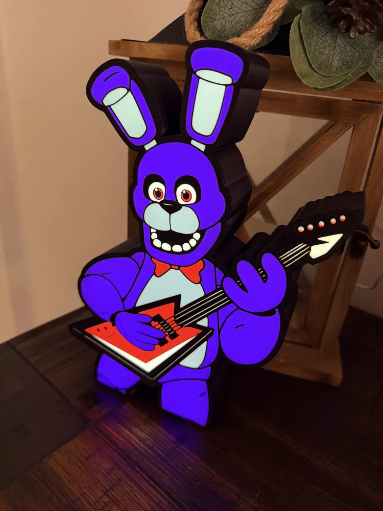 FNAF: Bonnie with Guitar LED Light - Free 3D Print Model - MakerWorld