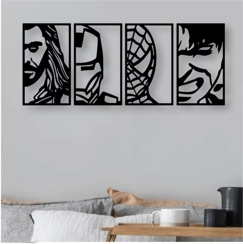 Marvel Line Wall Decor Hulk, Spiderman, Iron Man, Thor by peterow ...