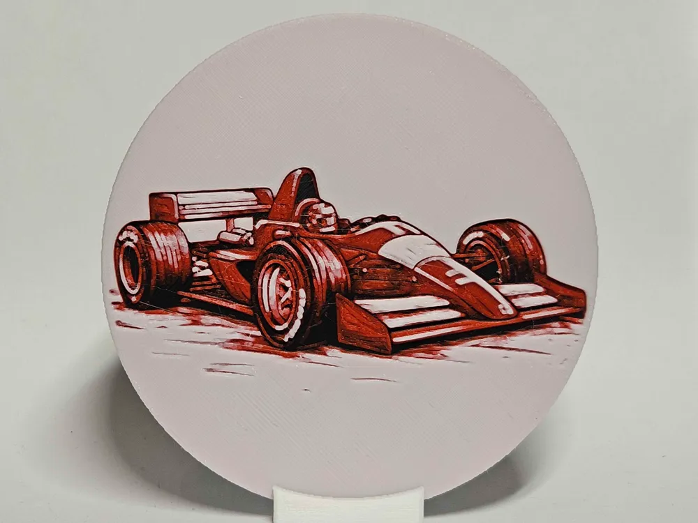 F1 Car Coaster - Custom Colour by Yandalf - MakerWorld