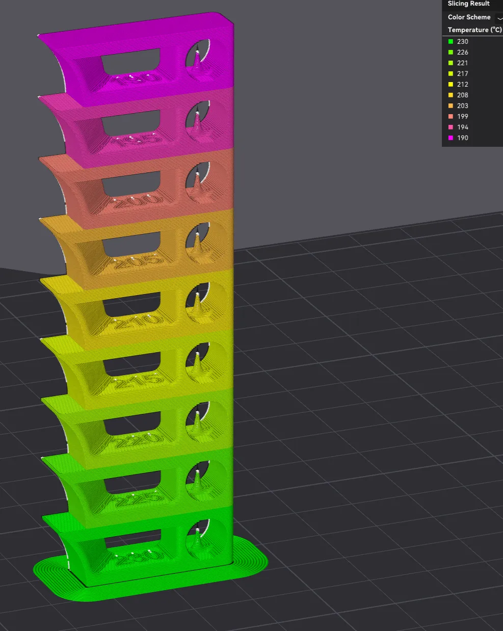 Optimized PLA Temperature Tower - Free 3D Print Model - MakerWorld