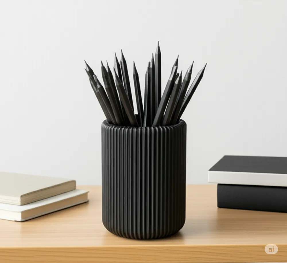 Ribbed Pencil Holder by printingstuff MakerWorld: Download Free 3D Models