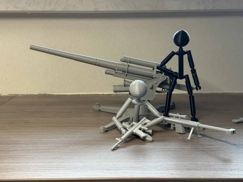 Matchstick Man 88mm Anti-Aircraft Gun by shiermeao MakerWorld: Download ...