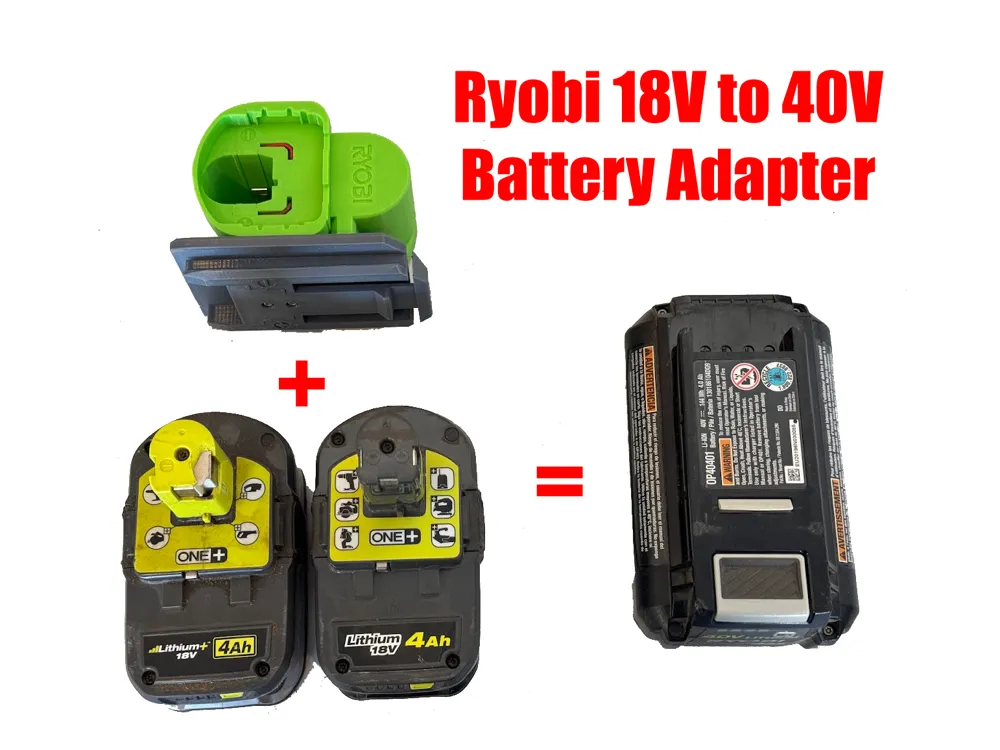Ryobi 18V to 40V Battery Adapter Remixed by rowiac MakerWorld