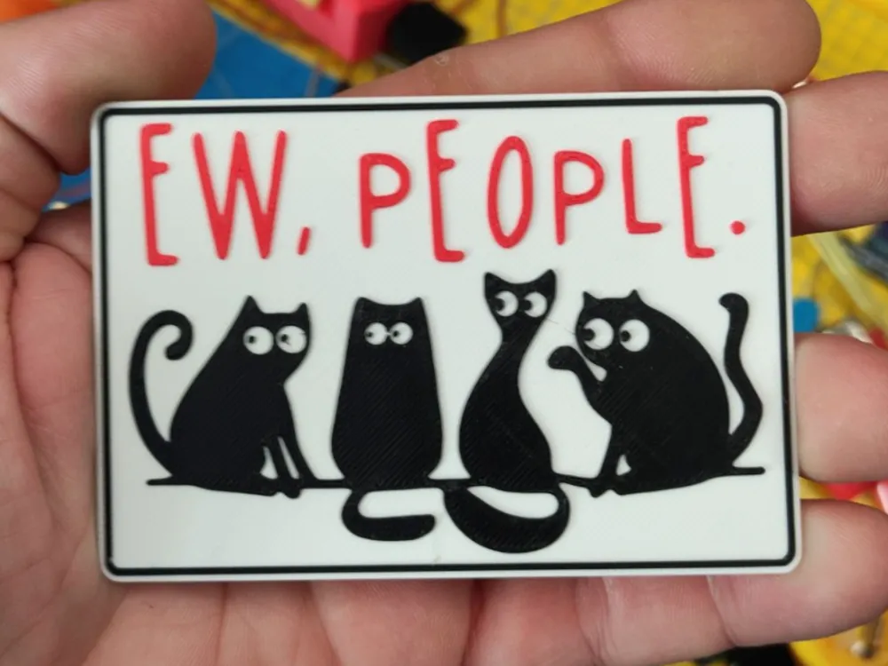 EW, people - cat sign by M.Srnka MakerWorld: Download Free 3D Models