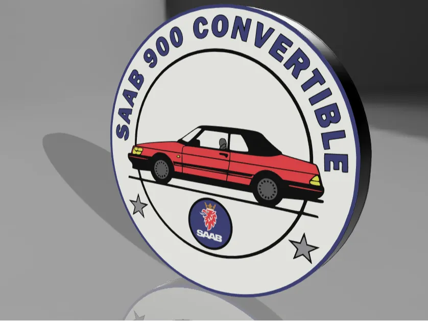 Saab cabriolet led lightbox - Free 3D Print Model - MakerWorld