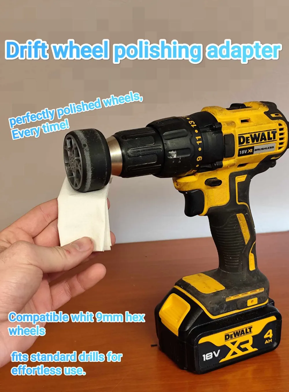 Drift wheel polishing adapter by Firebirdpc MakerWorld: Download Free 3D Models