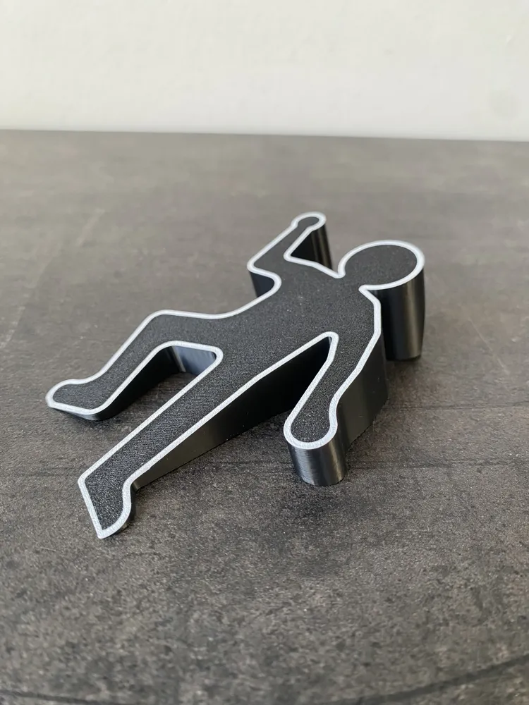 Funny Corpse Outline Doorstop - Free 3D Print Model - MakerWorld