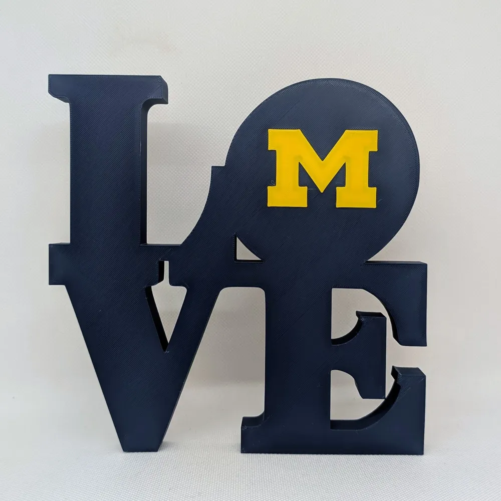 University Of Michigan Wolverines Love Park Sign - Free 3D Print Model ...