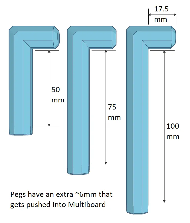 Multiboard - Longer Push-Fit Hooks (50 - 100mm) Remixed by IanCantDraw ...
