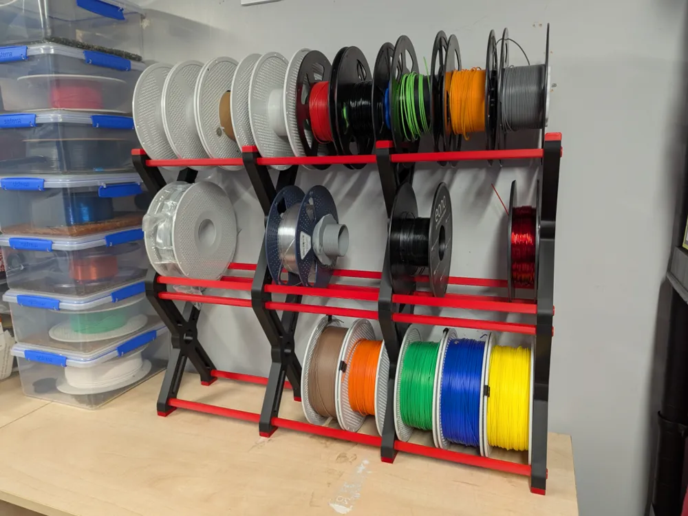 Modular Fully Printed Filament Spool Shelf Holder by StampyDriver ...