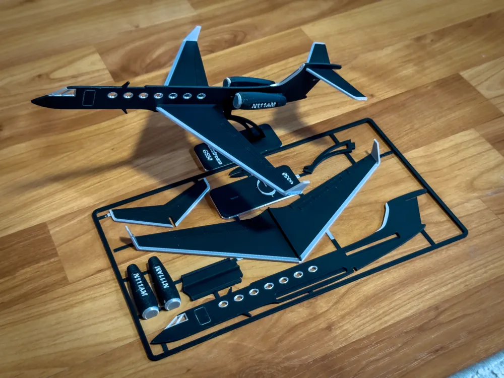 Private Jet Plane Kit Card (Gulfstream G550) by pbbence1994 - MakerWorld