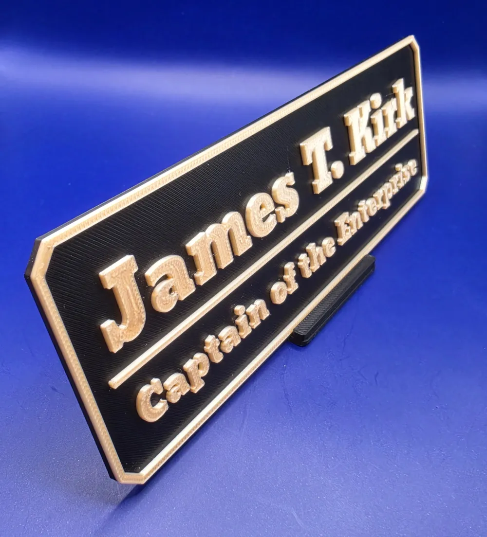 Customizable Desk Nameplate & Stand - Free 3D Print Model - MakerWorld