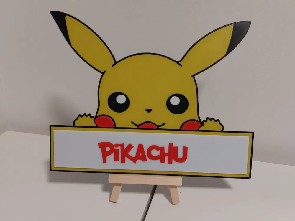 Pikachu name plate Pokemon by Nerdherderz - MakerWorld