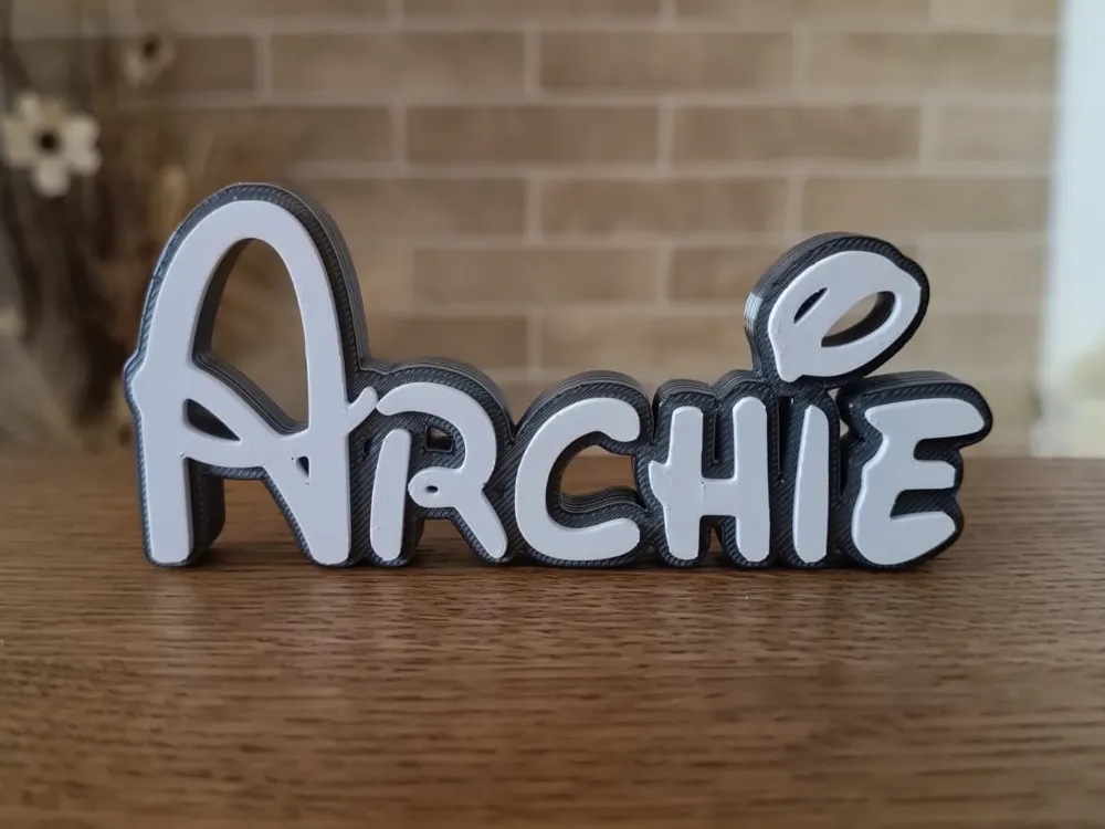 Disney Name Sign Archie Kid Room Wall Decor Tag by Fabbiotto MakerWorld ...