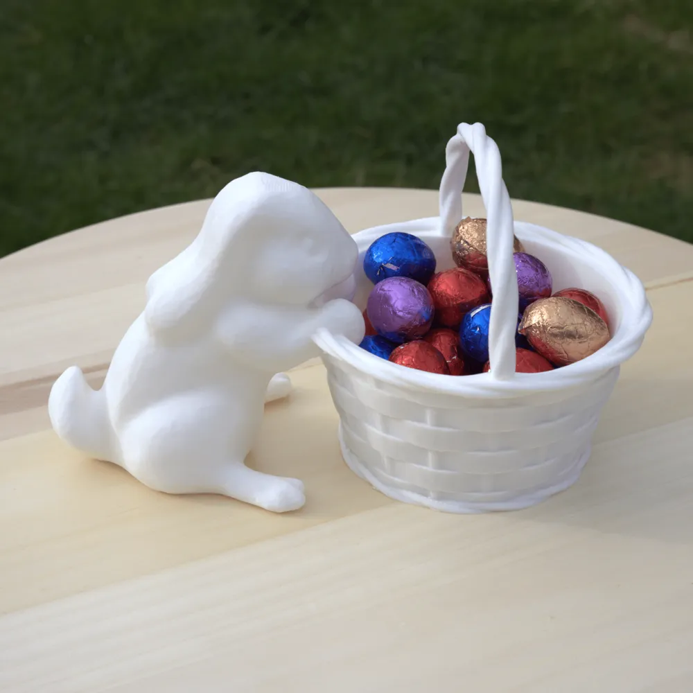 Beautiful Easter Bunny with cute basket for eggs by HandiCraftManShip ...
