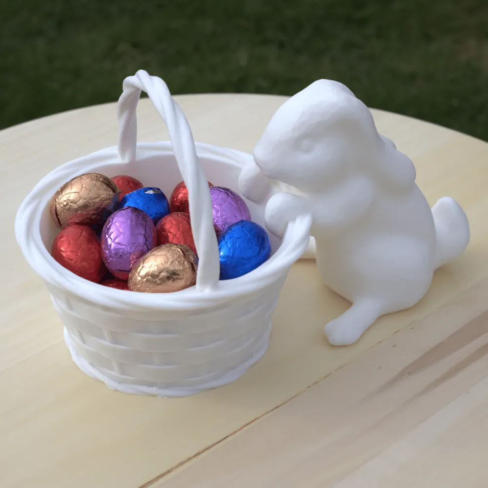 Beautiful Easter Bunny with cute basket for eggs by HandiCraftManShip ...