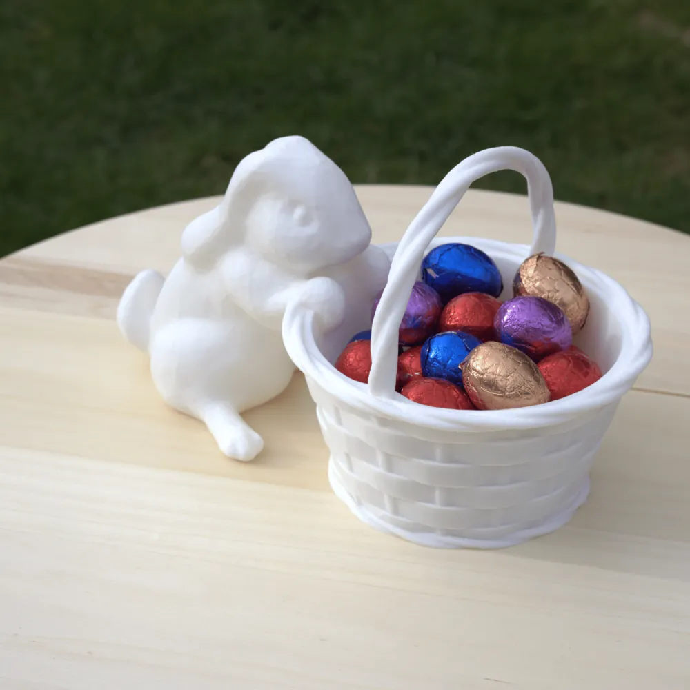 Beautiful Easter Bunny with cute basket for eggs by HandiCraftManShip ...