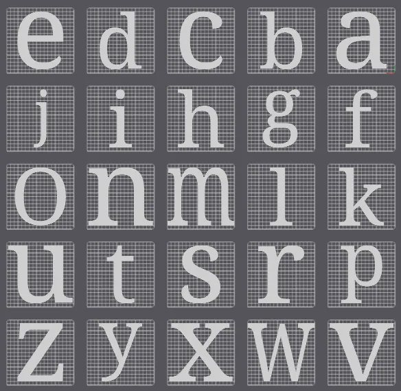 Alphabet Letters A-Z - Lowercase (Facedown) by eric272 - MakerWorld