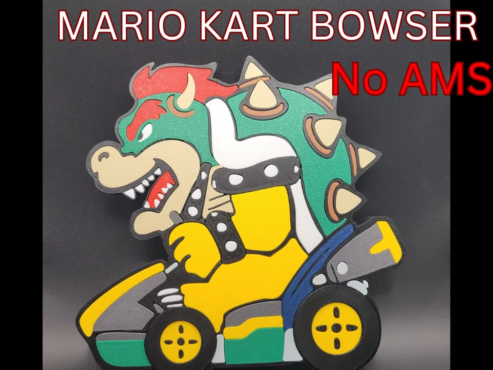 Bowser 2D Wall Art Mario Kart & Super Mario Decor by Galactic Prints ...