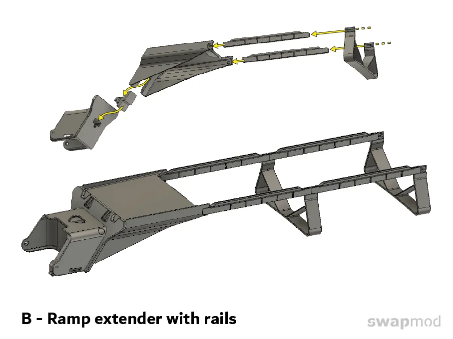 swapmod A1M - ramp extender and optional rails by swap-systems ...