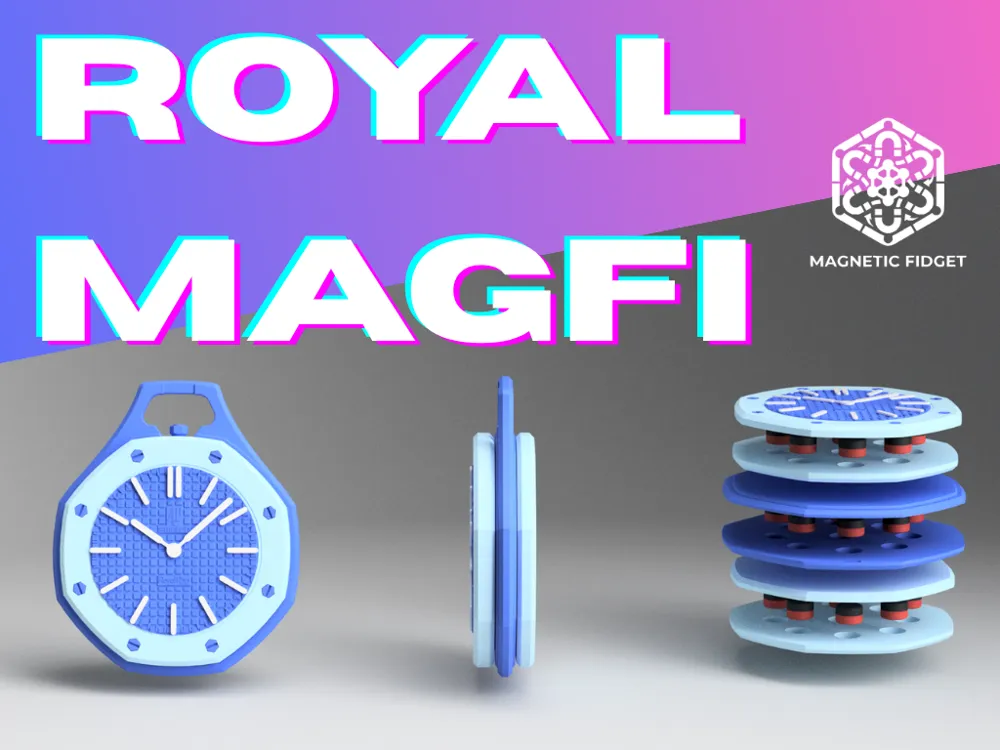 Royal MagFi - Magnetic Clock Fidget - Free 3D Print Model - MakerWorld