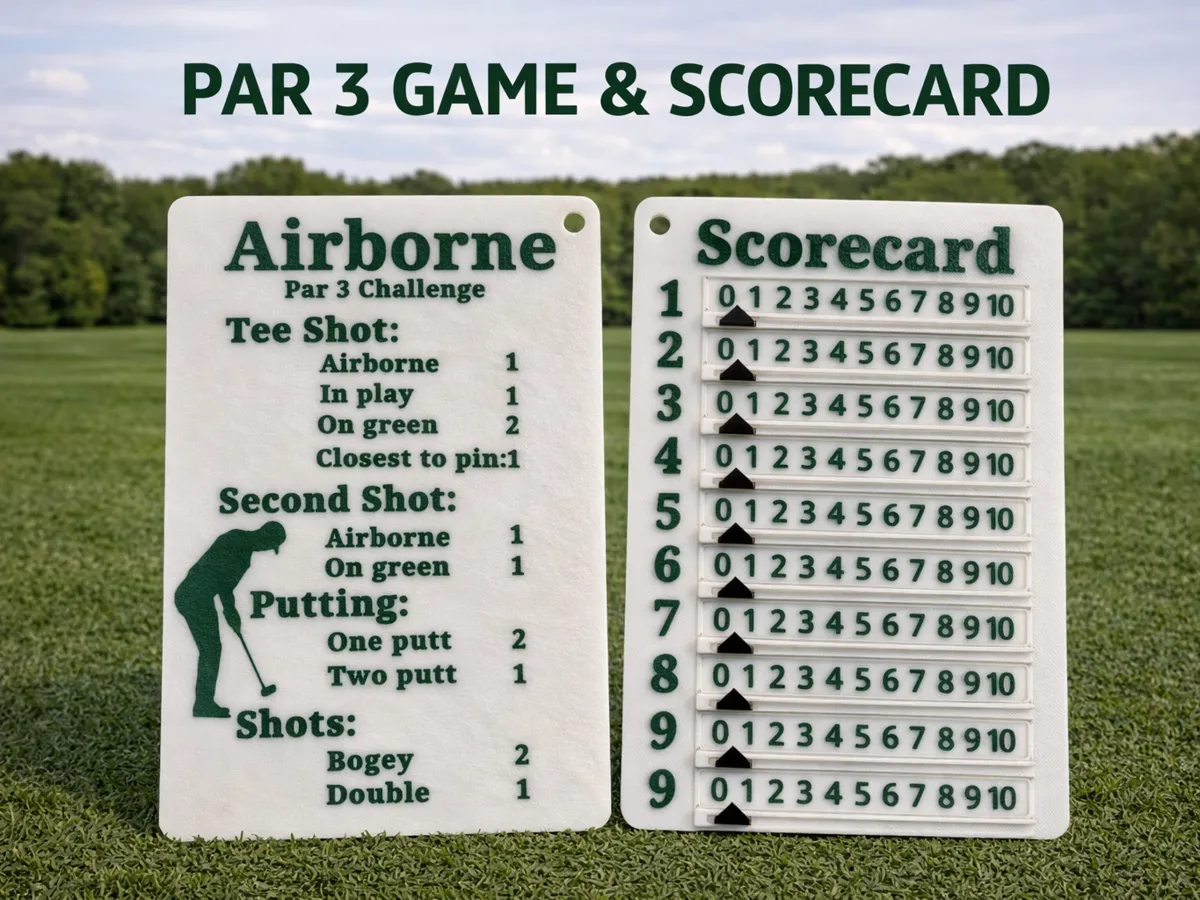 Airborne Golf Scorecard | Par 3 Beginner Game - Free 3D Print Model ...