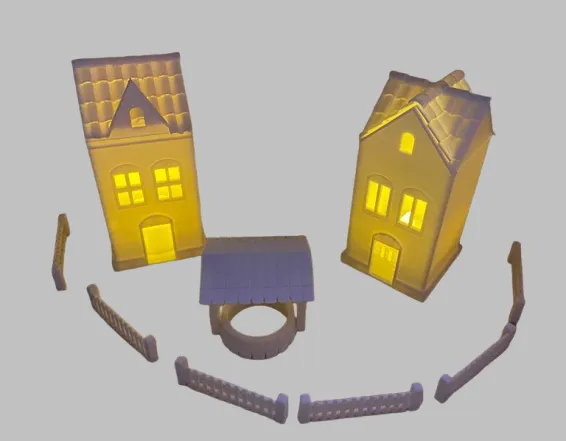 Small Christmas Village - Free 3D Print Model - MakerWorld