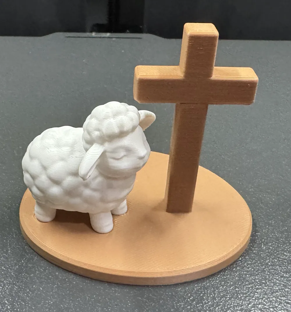 Sheep and the Cross of Christ - Free 3D Print Model - MakerWorld