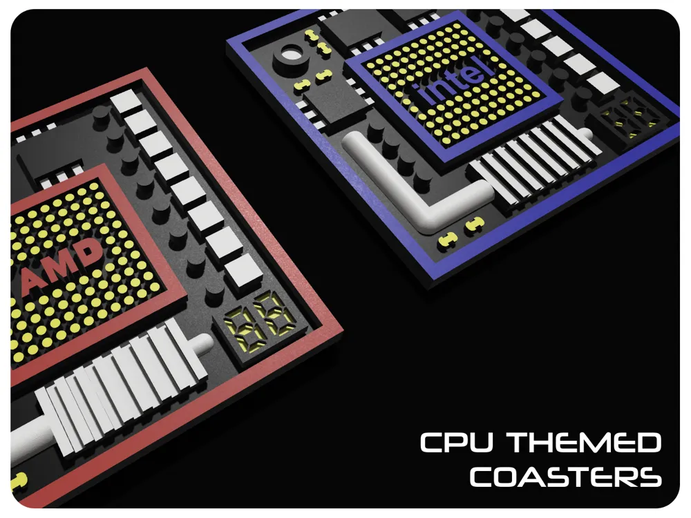 CPU Themed Coasters by ScarfMeadow - MakerWorld