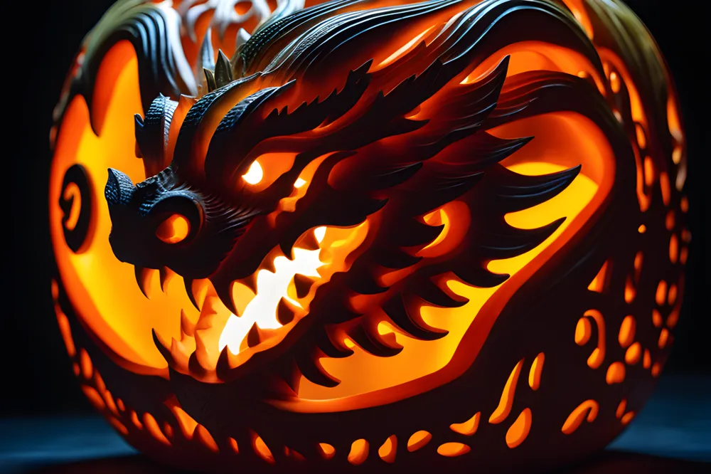 Dragon carved in a pumpkin by WizPrint3D - MakerWorld