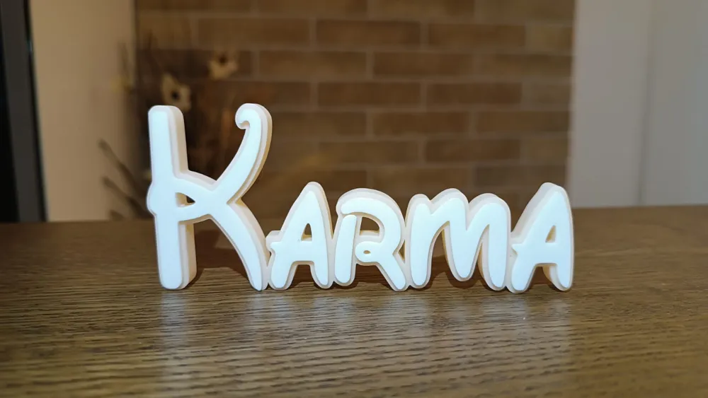 Karma Name Disney Font - Free 3D Print Model - MakerWorld