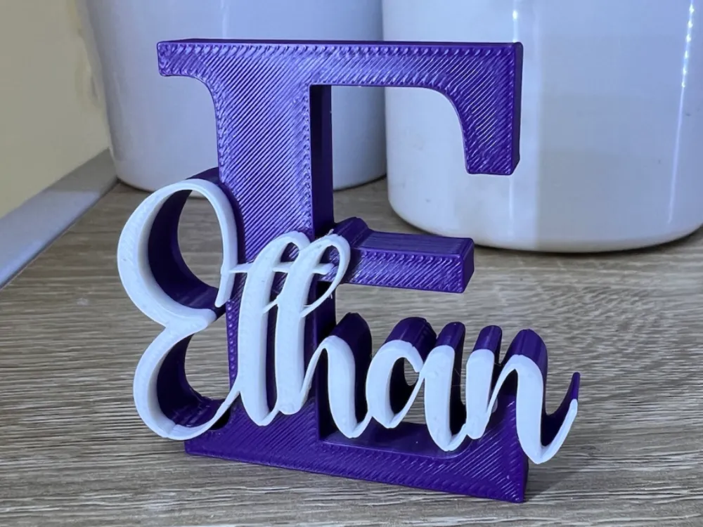 ETHAN Name Ornament Initial Nameplate Sign by meetoo333 MakerWorld ...