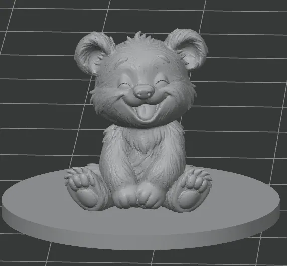 Happy little bear 2 for DnD on a 25mm base - Free 3D Print Model ...