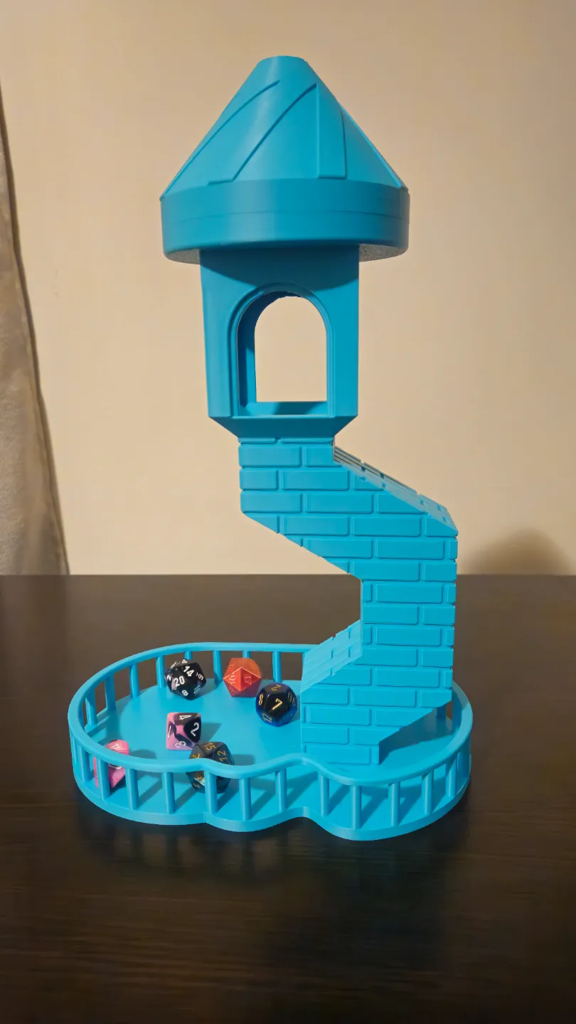 "Tilted Tower" Dice Tower with built in Dice Jar - Free 3D Print Model ...