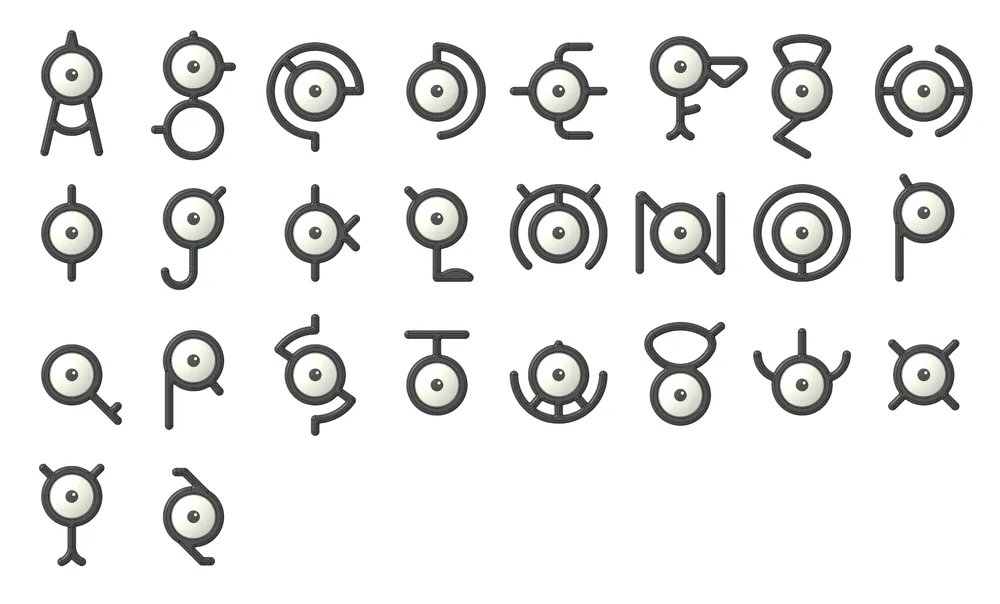 Unown A-Z Pokemon Alphabet by Simone MakerWorld: Download Free 3D Models