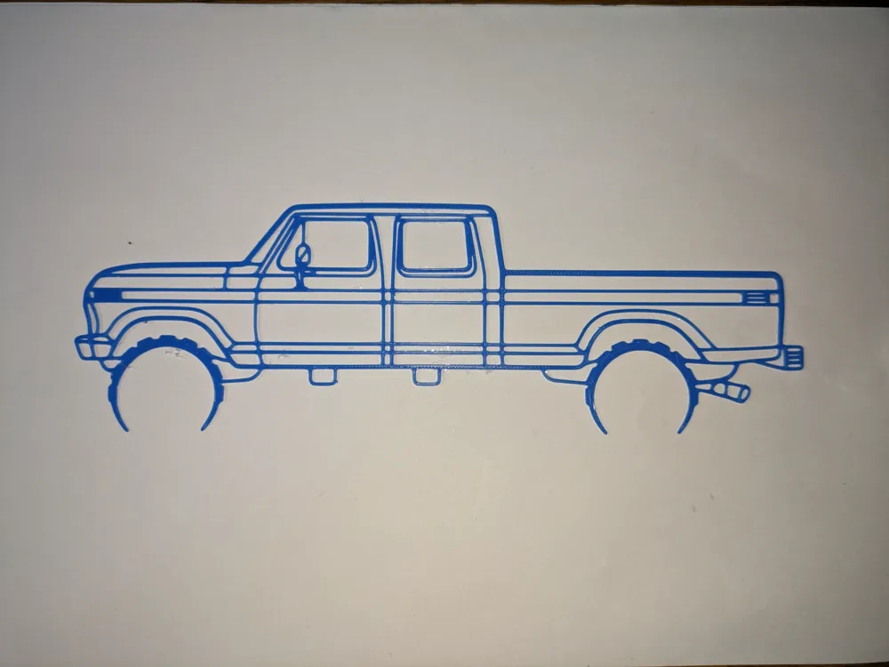 1976 Ford F-350 silhouette wall art by cruse2382 - MakerWorld