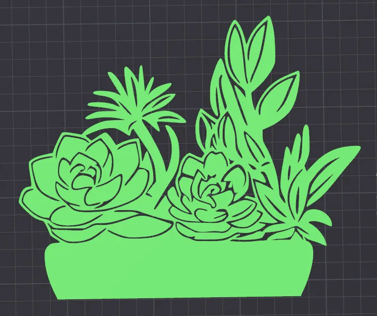 2D Succulent Wall Art by angry-p1p - MakerWorld