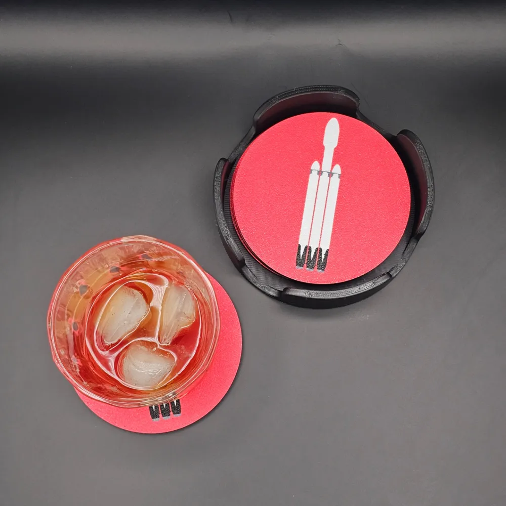 SpaceX Falcon Heavy Coaster by CassFace - MakerWorld