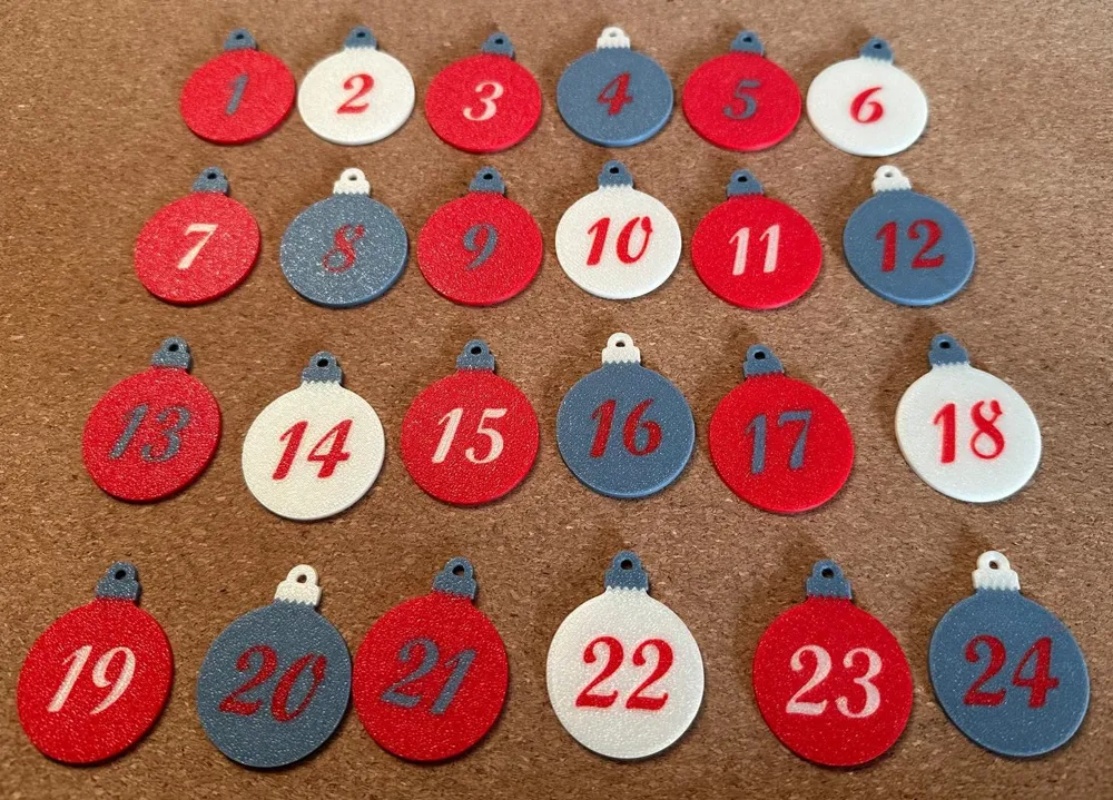 Advent Calendar Numbers - Christmas Baubles by Matthias - MakerWorld