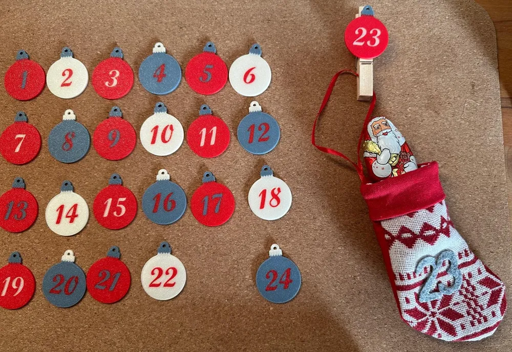 Advent Calendar Numbers - Christmas Baubles by Matthias - MakerWorld